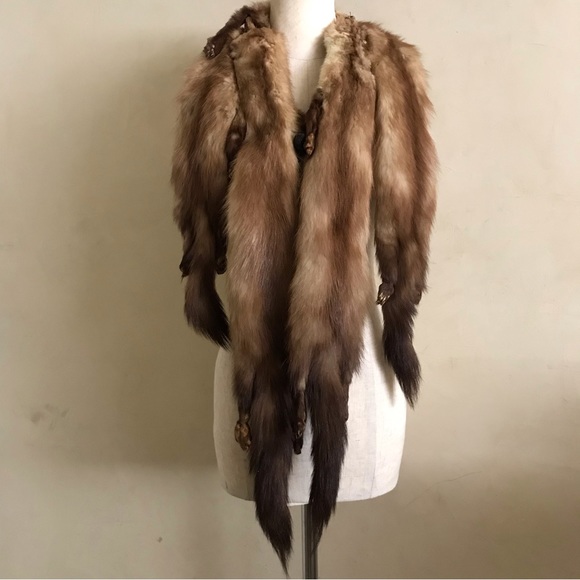 Vintage | Accessories | 92s Genuine Sable Fur Pelt Stole | Poshmark